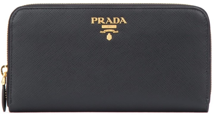 Prada Saffiano Large Zip-Around Wallet - ShopStyle