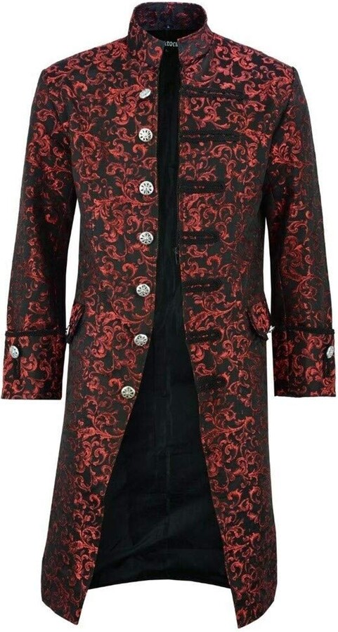 KXZD Mens Steampunk Victorian Medieval Jacket Costume Viking ...