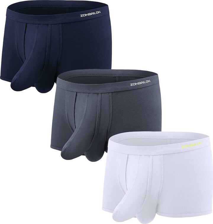 BIATWOWR Anti Chafing Underwear Mens Shorts Leg Underwear Boxer Briefs ...