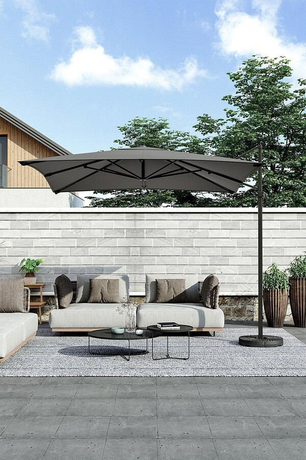 Garden Sanctuary Garden Large 2.5M Square Cantilever Parasol with ...