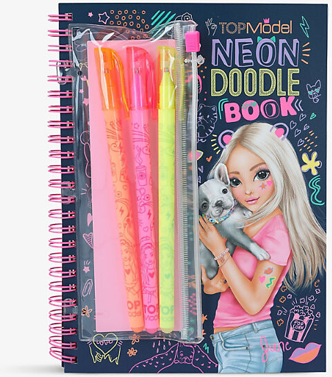 Top Model Multi-coloured Kids Neon Doodle Book and pen set - ShopStyle