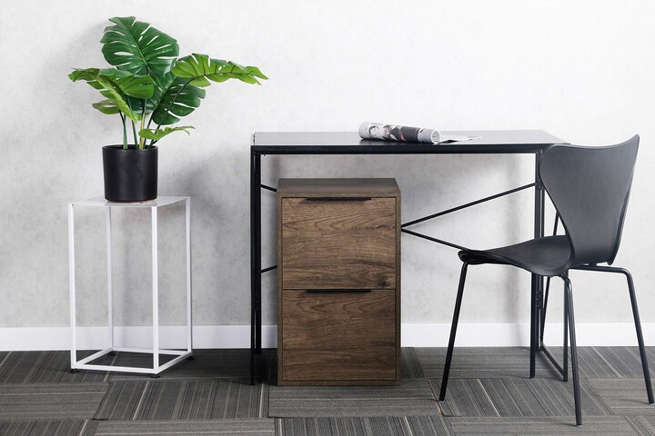 Voohek 2 Drawer Wooden File Cabinet Printer Stand with Decorative ...
