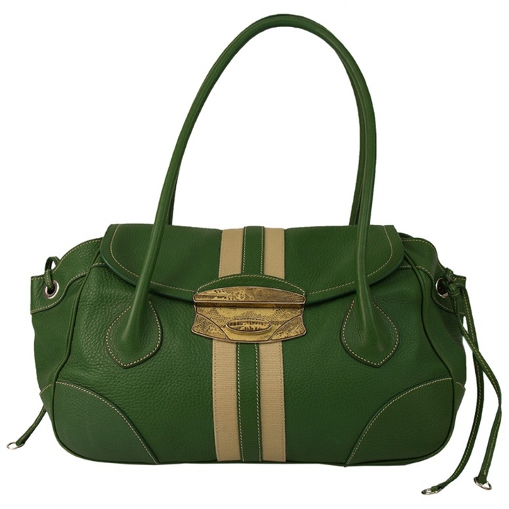 Prada Green Leather Handbag - ShopStyle Bags
