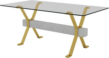 Mercer41 Dining Table. Modern Tempered Glass Dining Table. Large Modern Office Desk With Metal ...