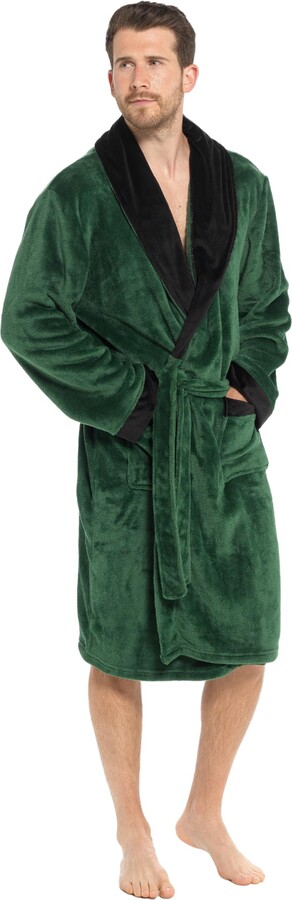 Strong Souls Mens Luxury Fleece Dressing Gown With Satin Trim Collar ...