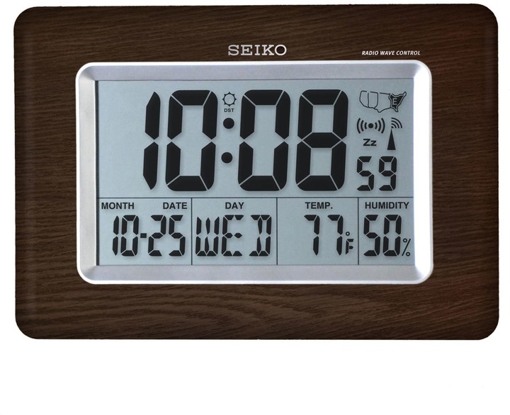 Seiko R-Wave Atomic Digital Clock - QHR020WLH - ShopStyle