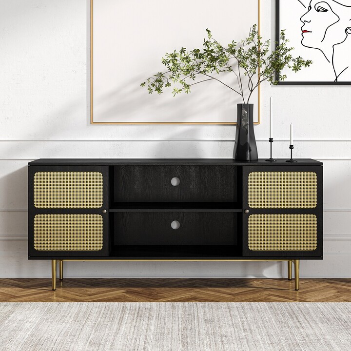 EDWINRAYLLC Modern High-End TV Stand for TVs up to 65" Suitable for ...