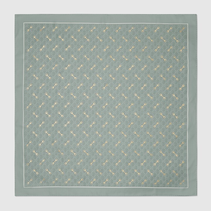 Gucci GG print with Horsebit silk carré - ShopStyle Scarves & Wraps
