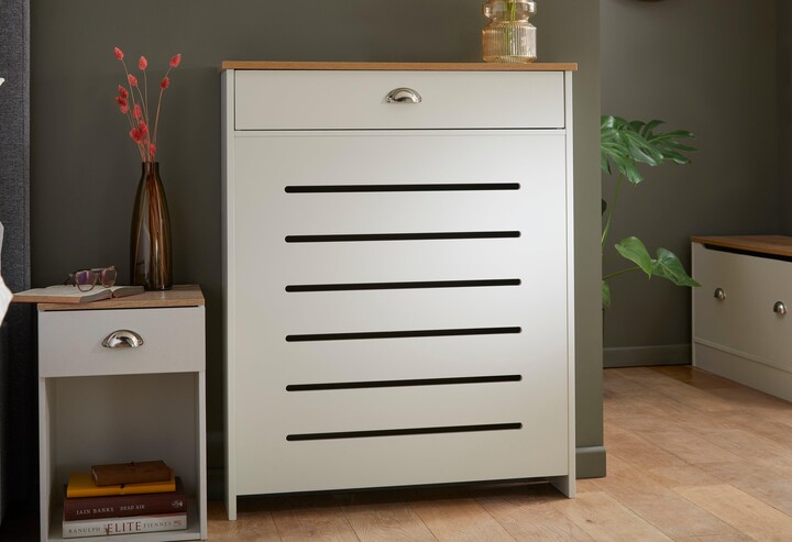House and Homestyle Small Radiator Cover with Drawer & Oak-Effect Top ...