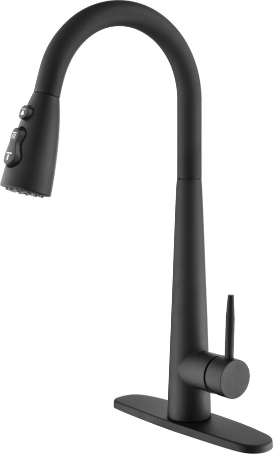 Simplie Fun Black Kitchen Faucets with Pull Down Sprayer, Kitchen Sink ...