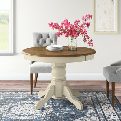 Beachcrest Home Lytham Pedestal Dining Table w/ 18" Removeable Leaf ...