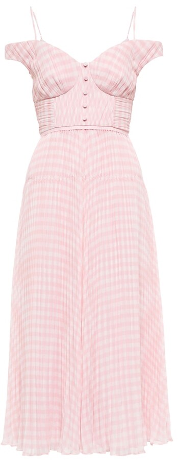 Self-Portrait Gingham midi dress - ShopStyle