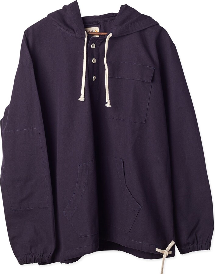 Uskees - The 3012 Button Front Smock - Midnight Blue - ShopStyle Outerwear