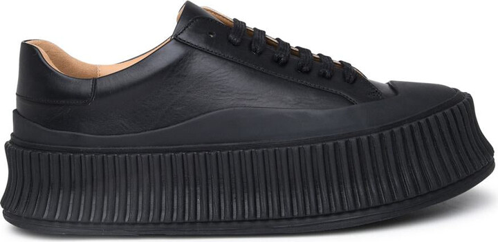Jil Sander Black Leather Sneakers - ShopStyle