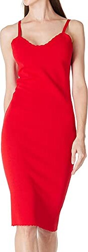 SUNJIN ACRO Women's Vintage Dresses Spaghetti Straps Knee Length Hips ...