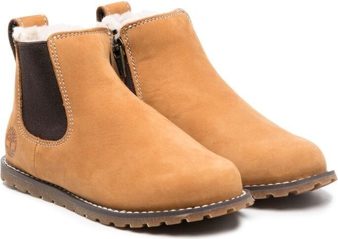 Timberland Kids Pokey faux-shearling ankle boots - ShopStyle Girls' Shoes