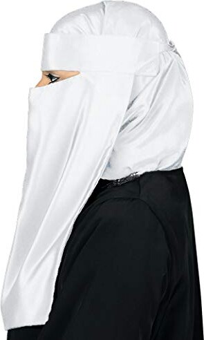MyBatua Women's Soft Crepe Niqab Set Muslim Hijab Burqa Burka Naqaab ...
