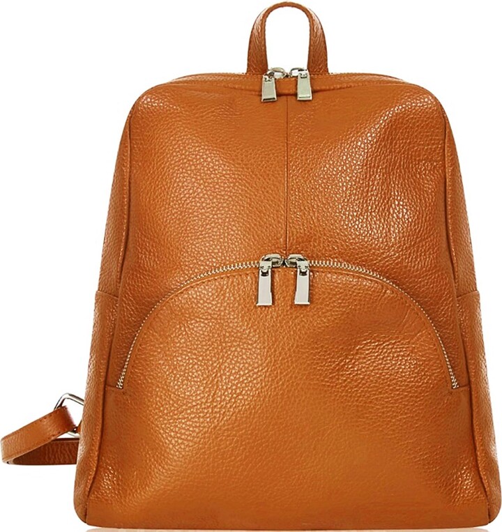 Handbag Bliss Italian Soft Grained Leather Backpack Rucksack (Tan ...