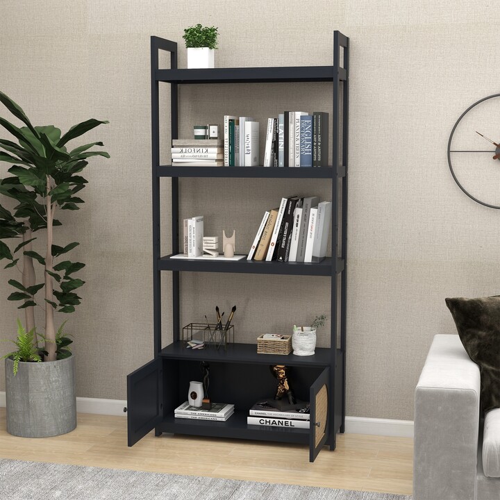 IGEMAN 4-Tier Wooden Freestanding Bookcases with 2 Doors - ShopStyle TV ...