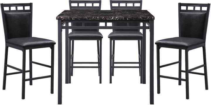 LEXICON 4 Seater Vertical Counter Height Dining Table with 4 Chairs ...