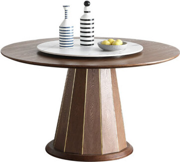 Orren Ellis Nordic simple solid wood round dining table with sintered ...