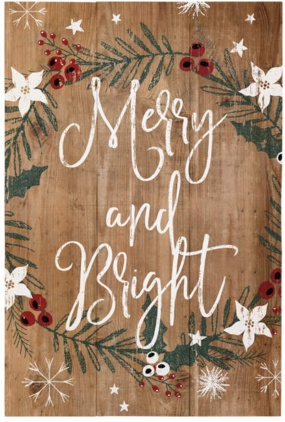 'Merry & Bright' Rustic Holly Wall Sign - ShopStyle Home & Living