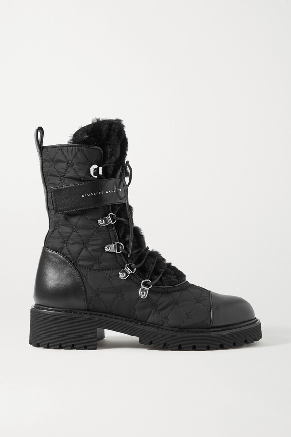 Giuseppe Zanotti Cornelia Leather-trimmed Shearling And Quilted Shell ...