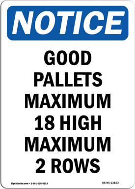 SignMission Good Pallets Maximum 18 High Maximum Sign - ShopStyle Home ...