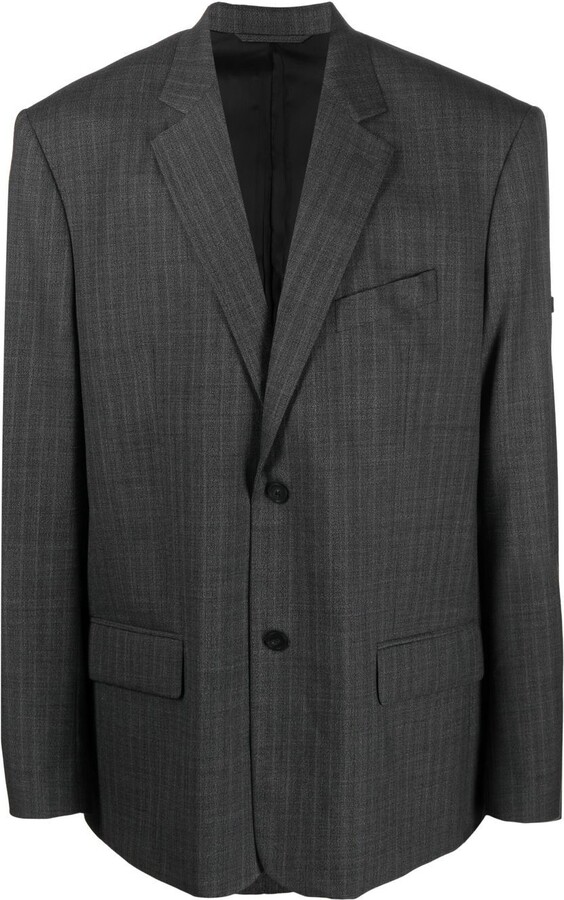 Balenciaga Logo-Patch Sleeve Jacket - ShopStyle Sport Coats & Blazers