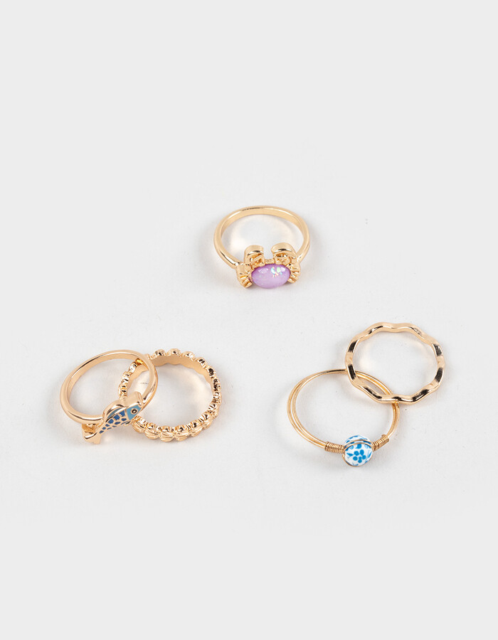 Full Tilt 5 Pack Lobster/Sea Shell/Fish Rings - ShopStyle