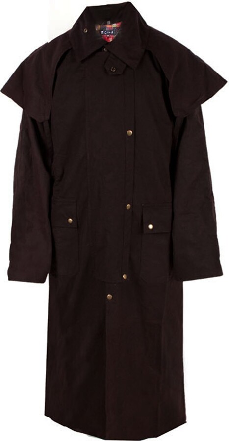 CHALLENGER Mens Oilskin Western Australian Waterproof Duster Coat ...