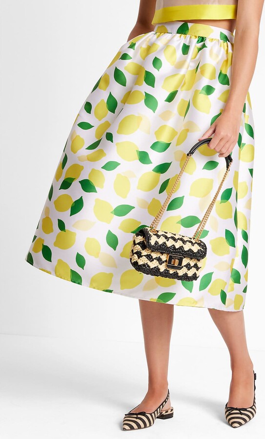 Kate Spade Lemon Toss Mikado Midi Skirt - ShopStyle