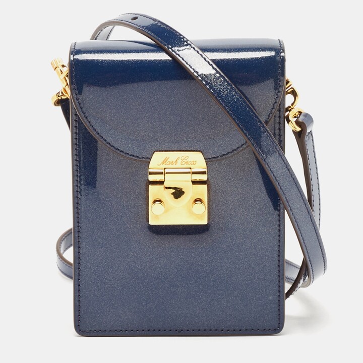 Mark Cross Blue Patent Leather Josephine Stardust Crossbody Bag - ShopStyle