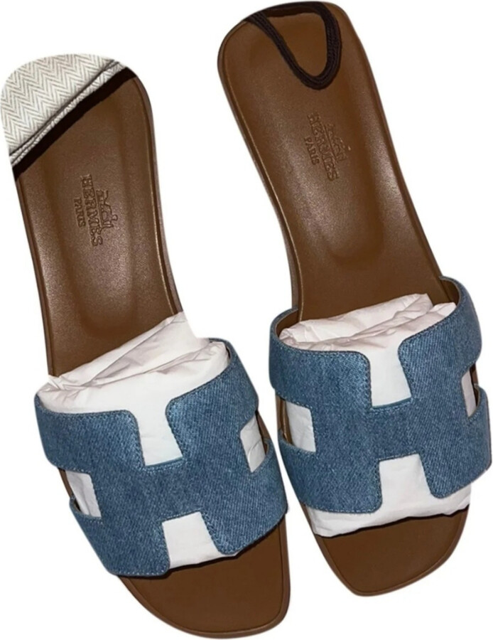 Hermes Oran leather mules - ShopStyle