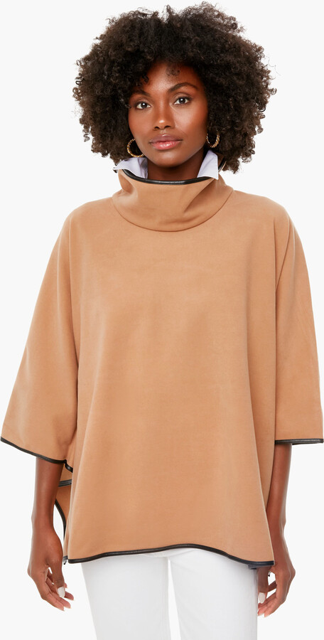 Tuckernuck Camel Leather Trim Funnel Neck Piper Poncho - ShopStyle Day ...