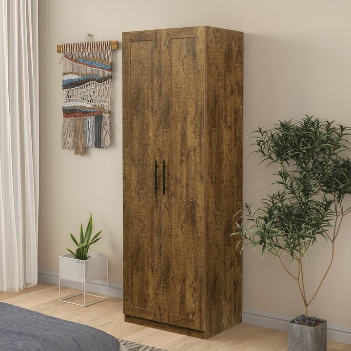 IGEMAN High Wardrobe and Kitchen Cabinet with 2 Doors and 3 Partitions ...