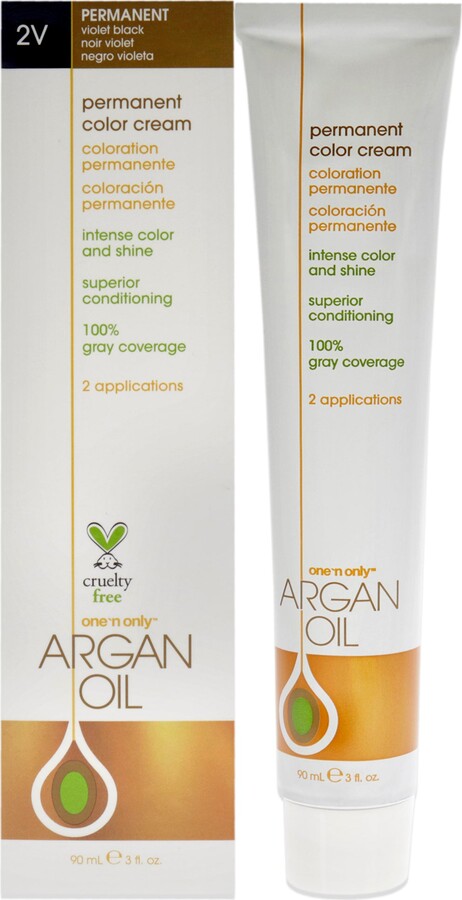 One 'N Only Argan Oil Permanent Color Cream - 2V Violet Black by One n ...
