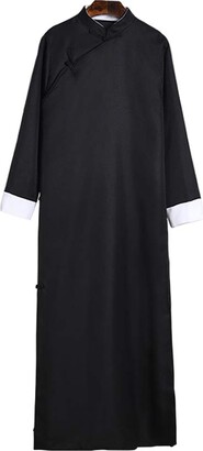 HAORUN Men Chinese Traditional Robes Coat Suit Kung Fu Tai Chi Long Red ...