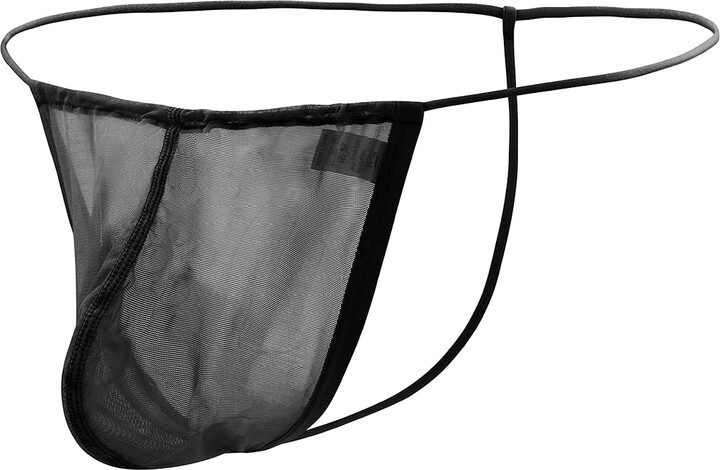 BIATWOWR XL Sexy Male G-Strings Black Mesh Mens Thongs Briefs Low Rise ...