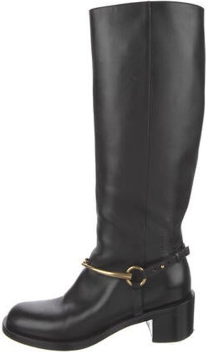 Gucci Leather Riding Boots - ShopStyle