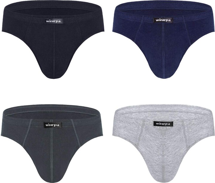 wirarpa Men's Underwear Briefs Cotton 4 Pack Gents Classic Slips Soft ...