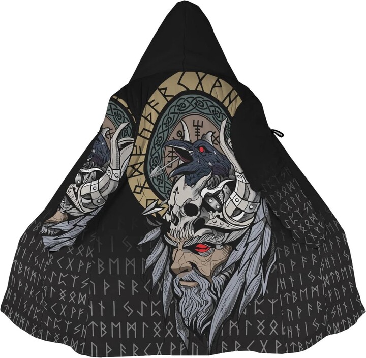 WSXJJ 3D Viking Odin God Tattoo Cloak for Men - ShopStyle Jackets