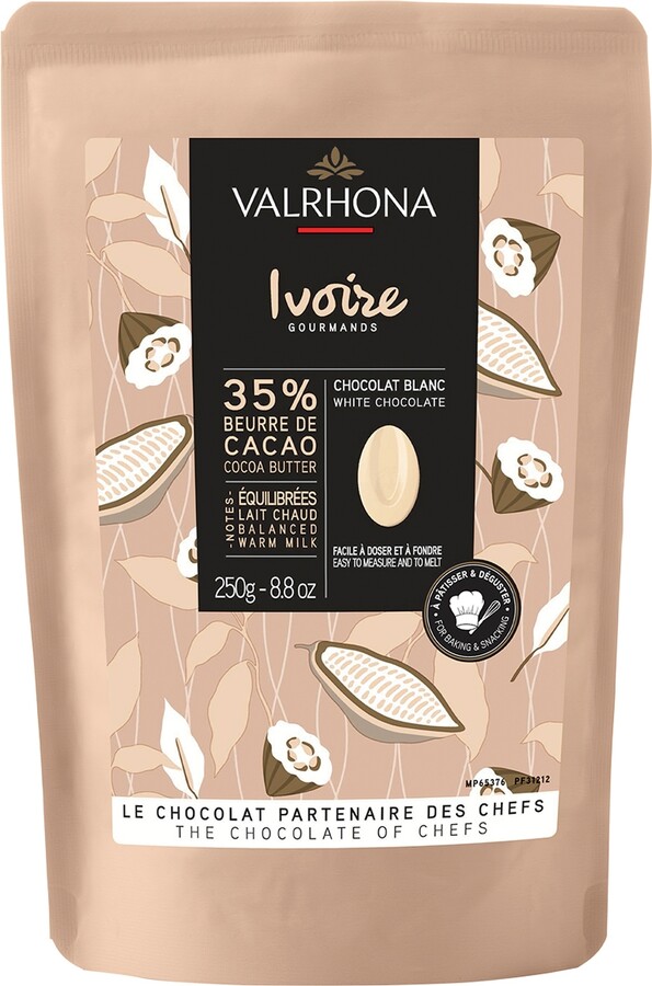 Valrhona Ivoire 35% White Chocolate Chips 250g - ShopStyle Food & Beverage