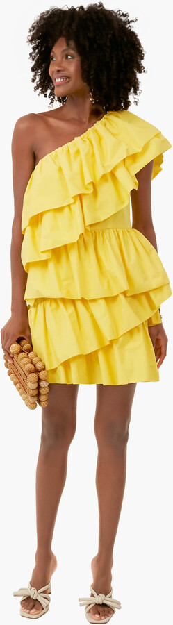 Hyacinth House Yellow Ruffle Sofie Mini Dress - ShopStyle