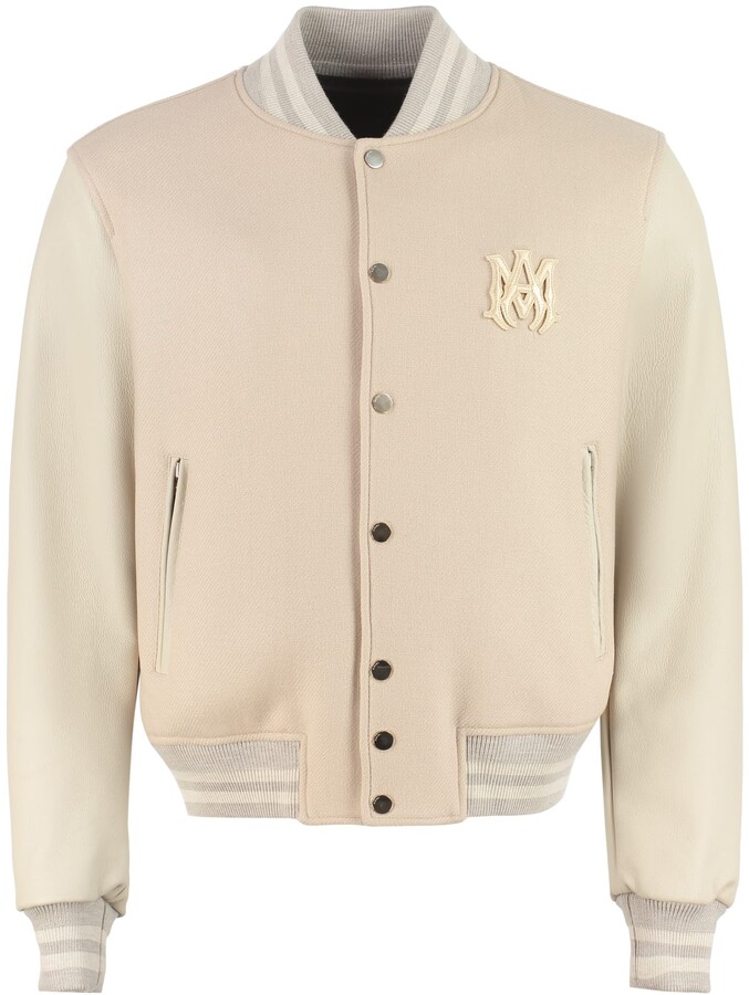 Amiri Letterman Wool Bomber Jacket With Patch - ShopStyle