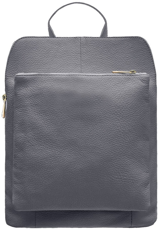 Slate Soft Pebbled Leather Pocket Backpack - ShopStyle