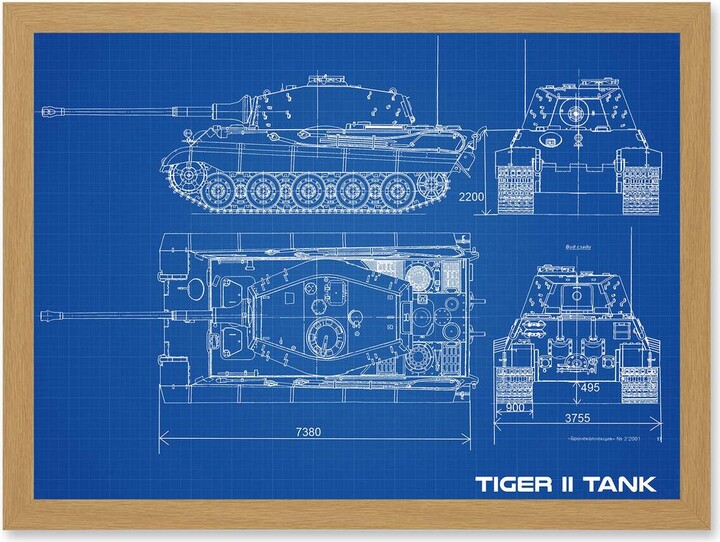 Artery8 Military Tiger II Panzer Kampfwagen Heavy vest Blueprint Plan ...
