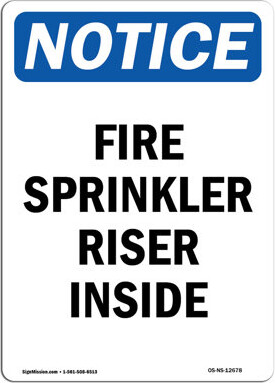 SignMission Fire Sprinkler Riser Inside Sign - ShopStyle Laptop Carts ...