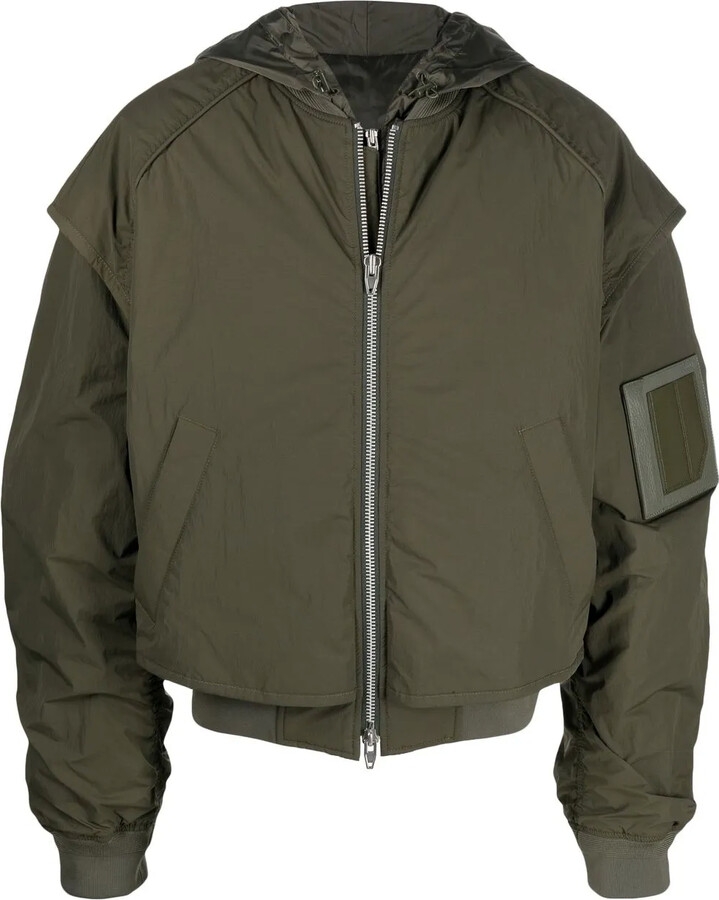 Juun.J Logo-Appliqué Bomber Jacket - ShopStyle