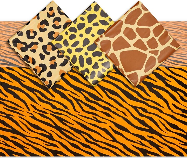 Sparkle and Bash 4 Pack Animal Print Table Covers for Zoo and Safari ...